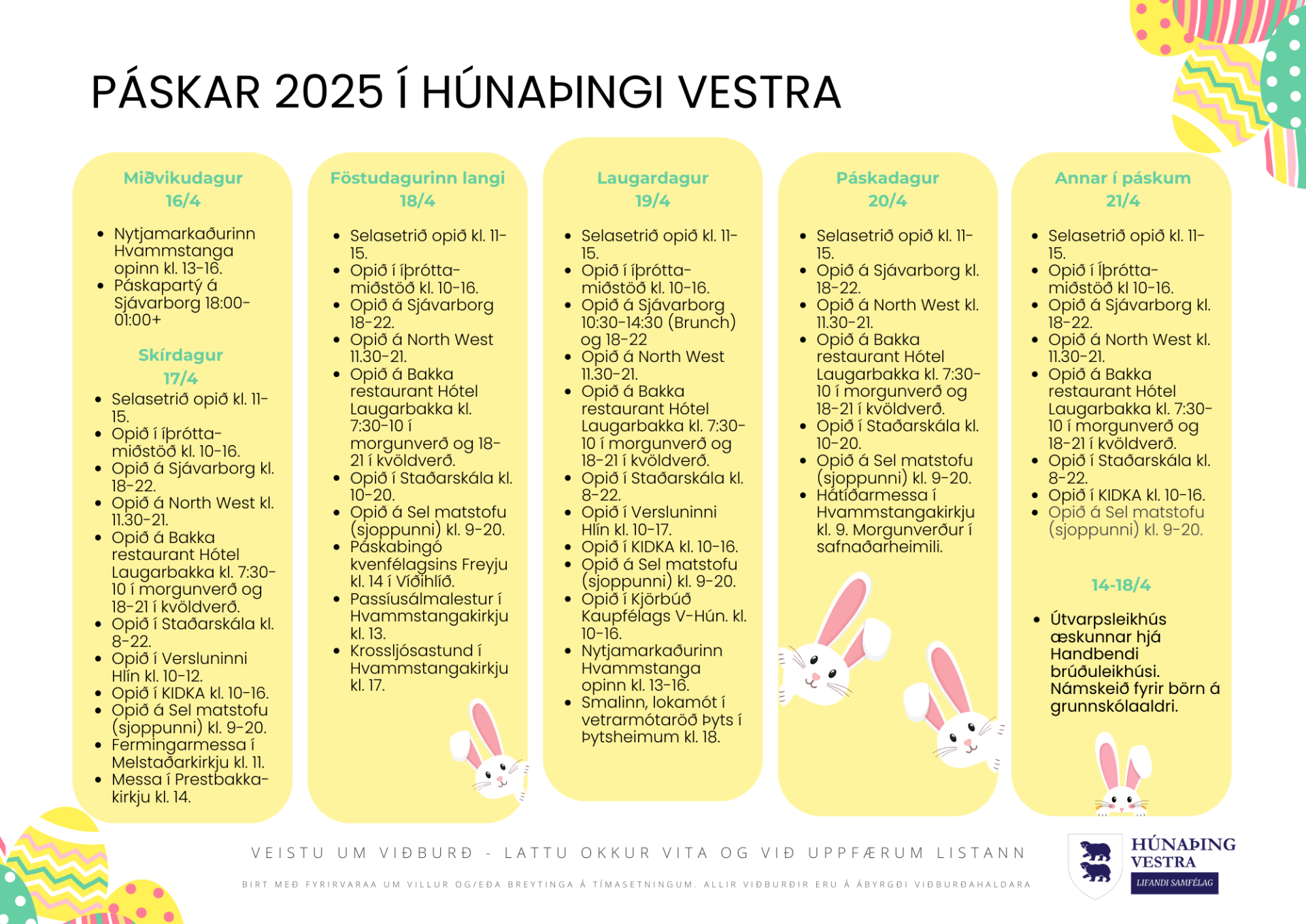 Páskar í Húnaþingi vestra | Húnaþing vestra